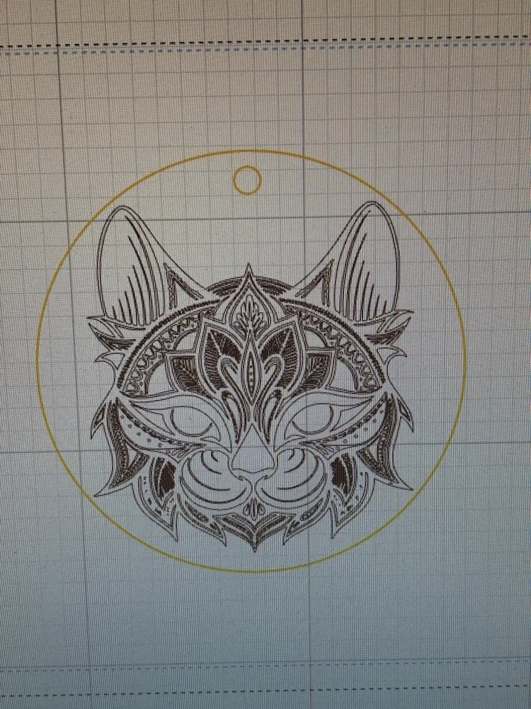 Mandala cat TEST laser engraving and cutting - Free 3D Print Model ...