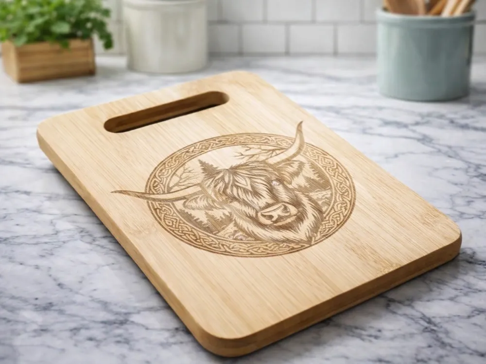 Bull engraving cutting board or other - Free 3D Print Model - MakerWorld