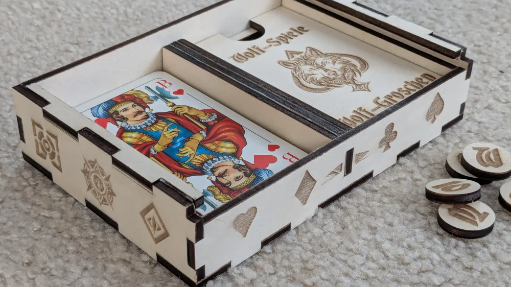 Game Card Box - Wolf Design - Free 3D Print Model - MakerWorld