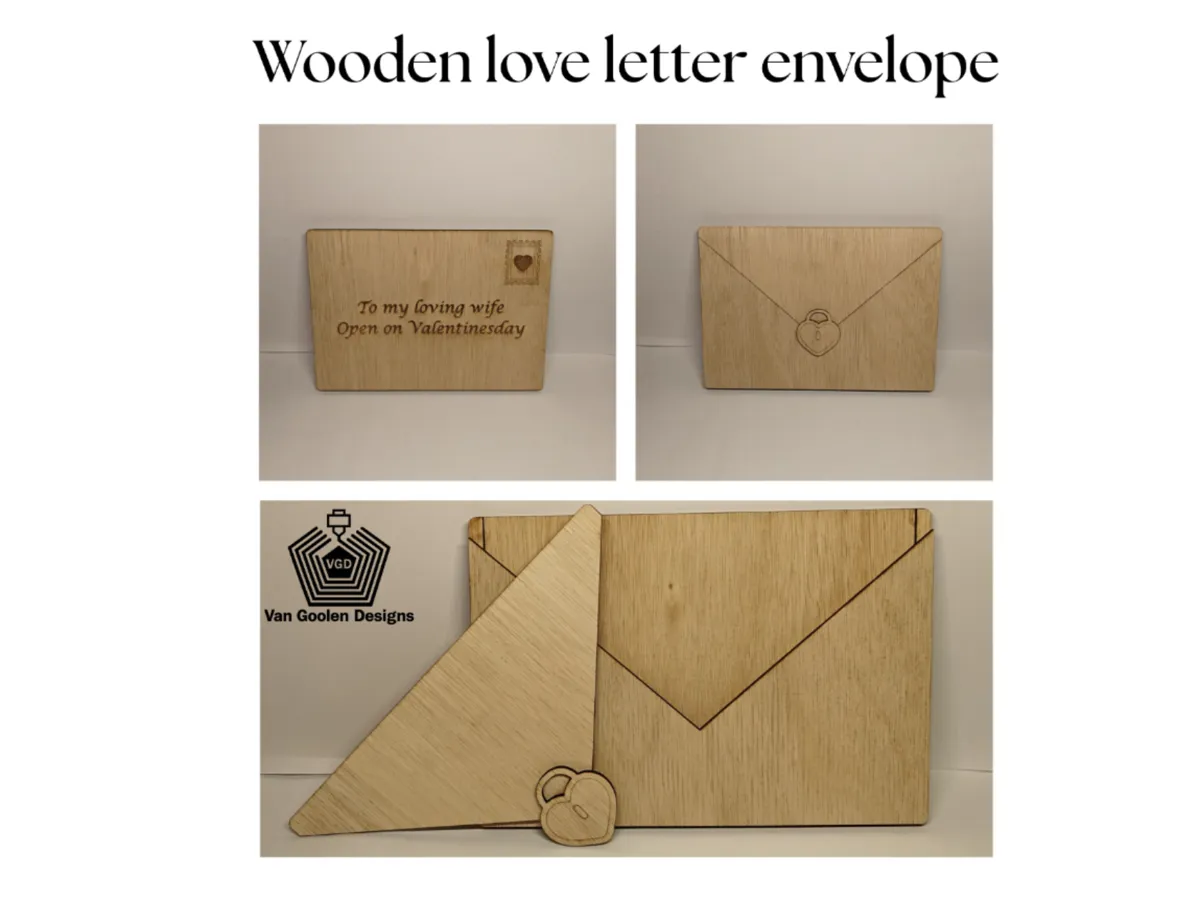 Wooden love letter envelope - Free 3D Print Model - MakerWorld