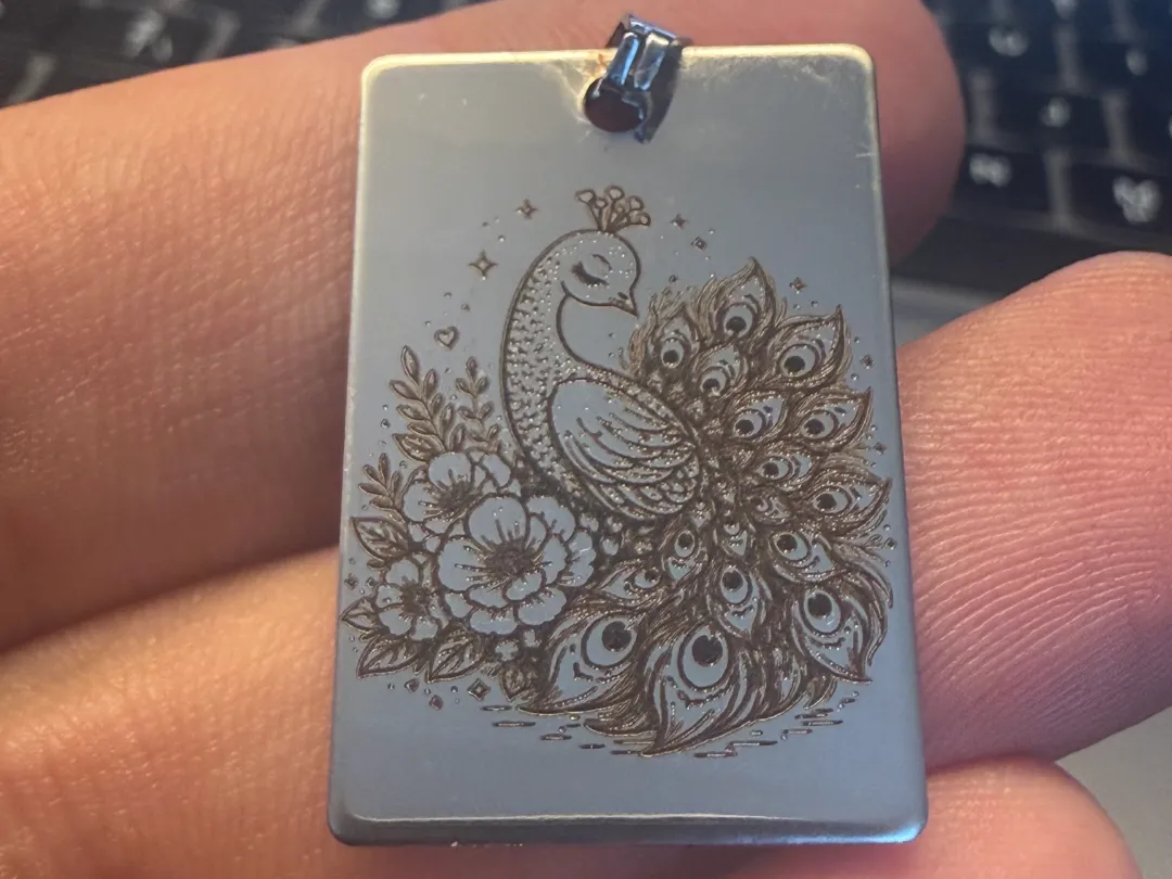 Peacock and Flower Design Engraved on Steel - Free 3D Print Model ...