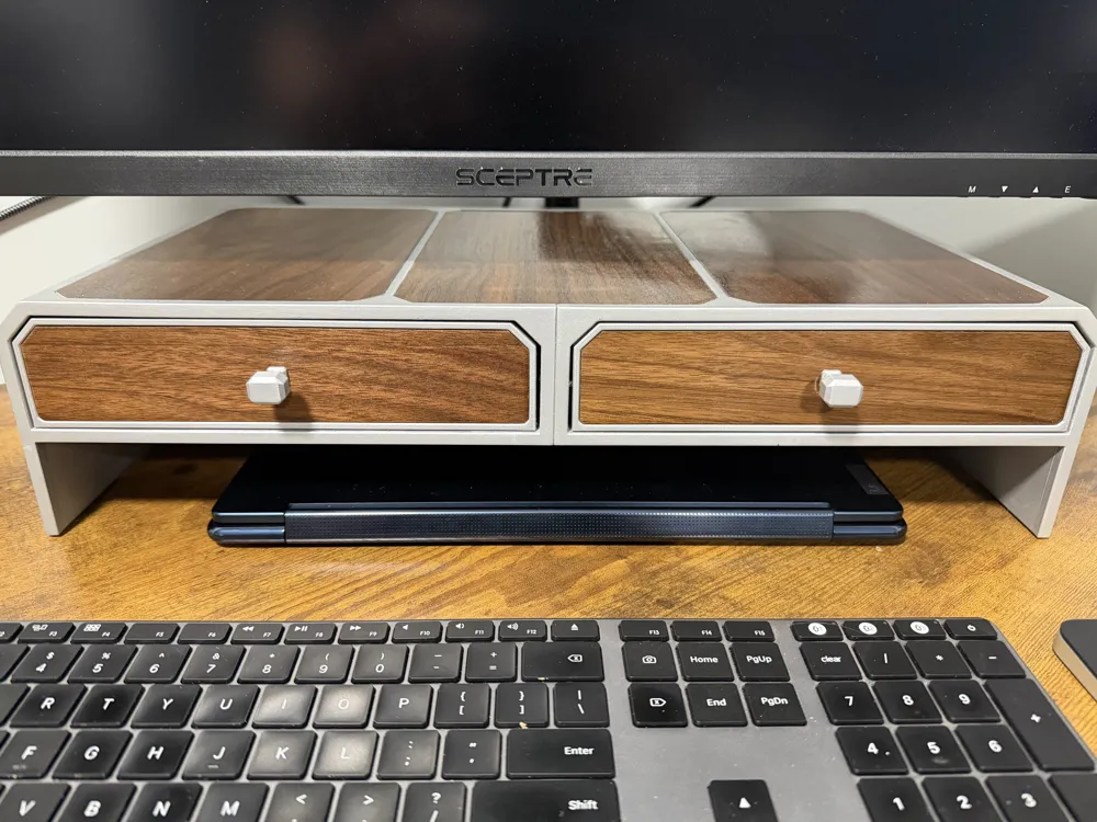 Wide Monitor Stand Laser Cut Wood Panels - Free 3D Print Model - MakerWorld