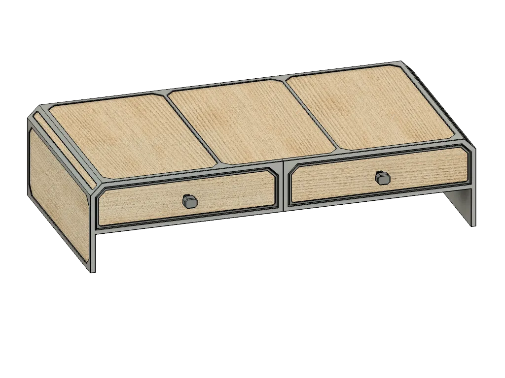 Wide Monitor Stand Laser Cut Wood Panels - Free 3D Print Model - MakerWorld