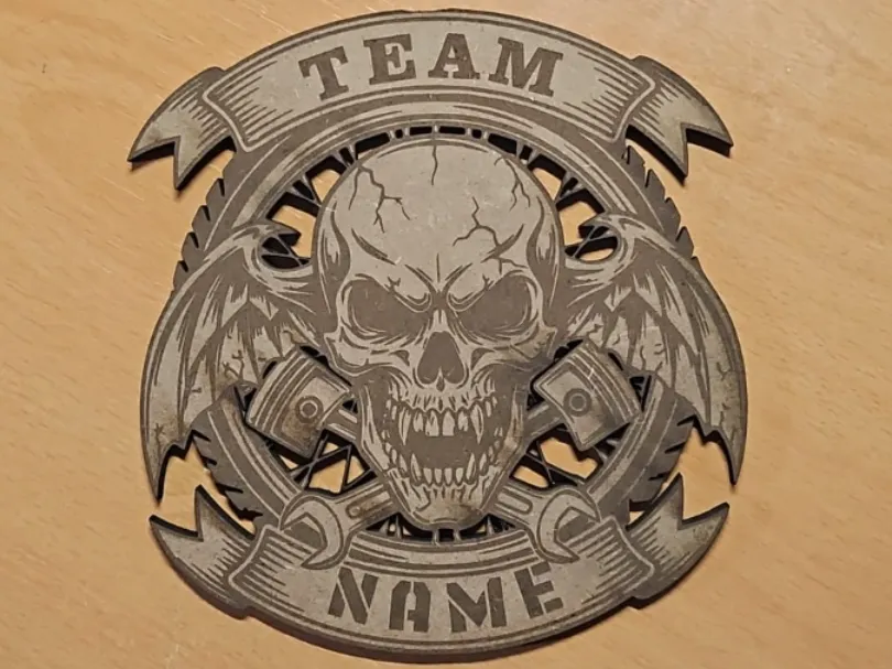 Skull motorcycle club workshop - your name - laser - Free 3D Print ...