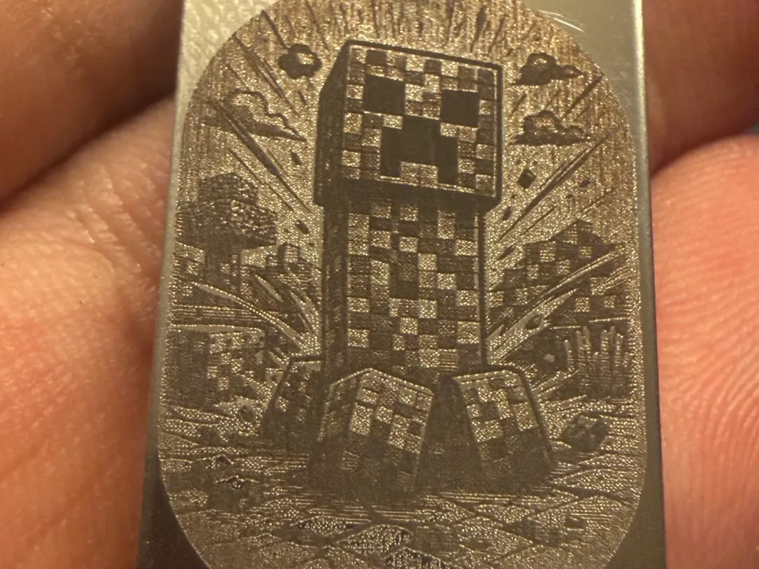 Minecraft Creeper Engraved on Steel - Free 3D Print Model - MakerWorld