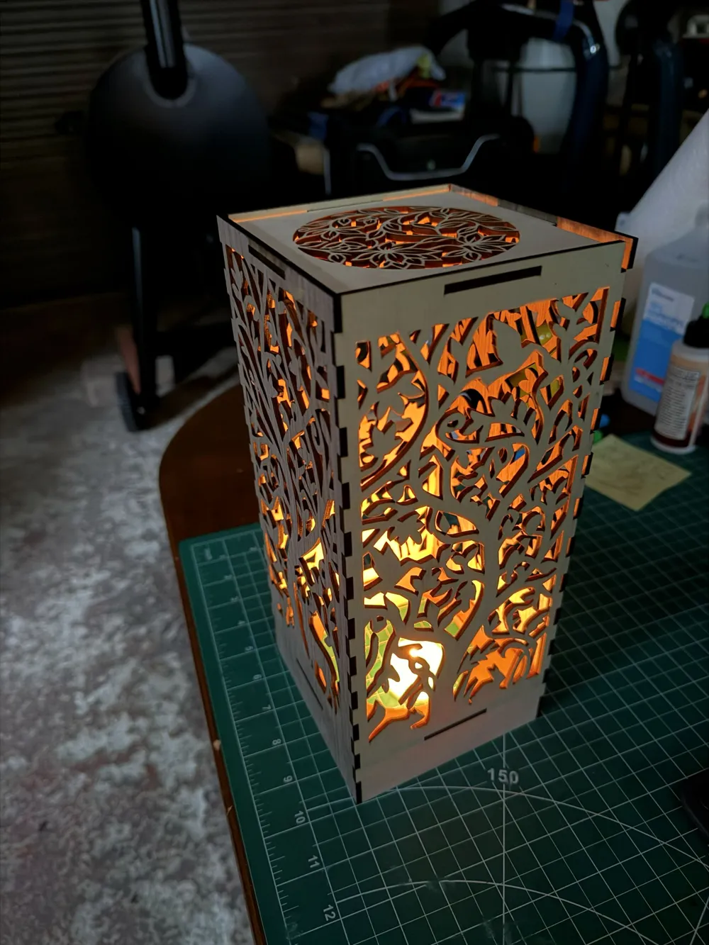 Forest Animal LED Lamp SVG | Deer Tree Lantern - Free 3D Print Model ...