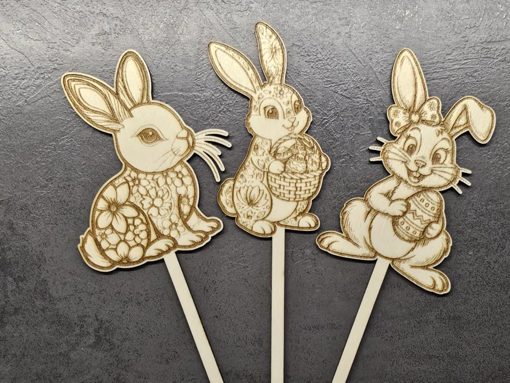 Easter Bunny Toppers 3pcs - Free 3D Print Model - MakerWorld
