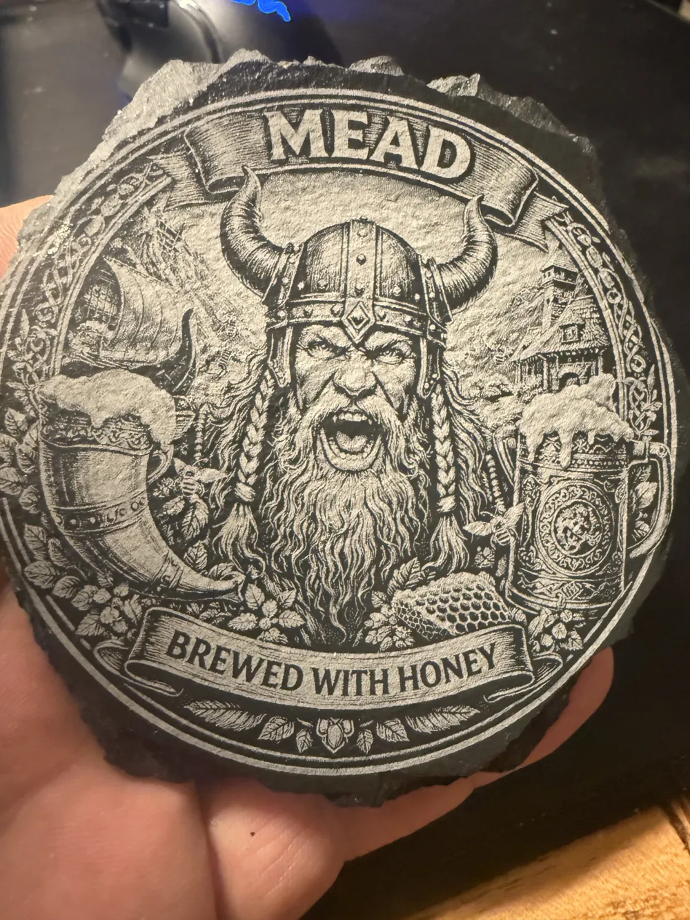 Viking Mead Themed Coaster - Free 3D Print Model - MakerWorld