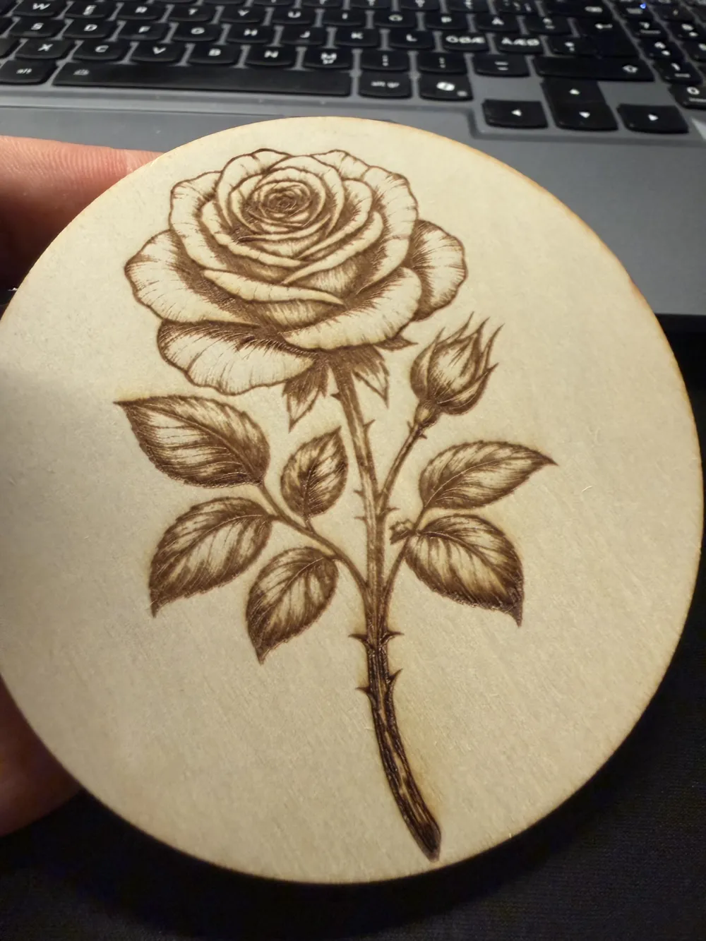 Simple Flower Rose Engraving - Free 3D Print Model - MakerWorld