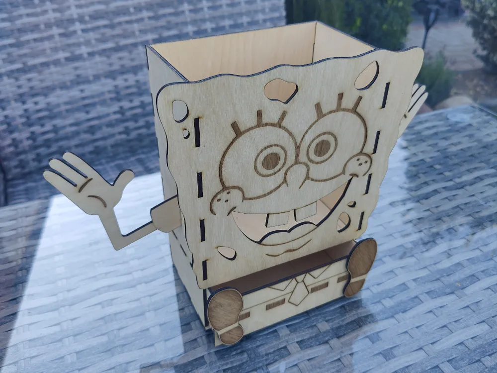 Spongebob crayon container holder desk organizer - Free 3D Print Model ...