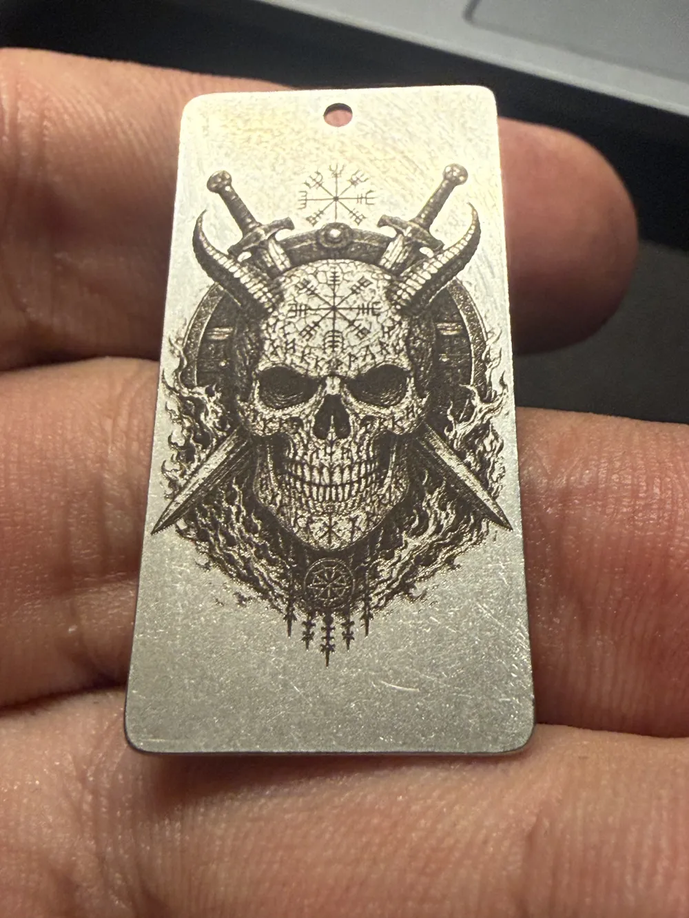 Horned Viking Skull Engraving - Free 3D Print Model - MakerWorld