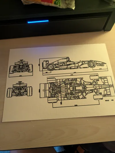 Formula 1 Car Technical Drawing - Free 3D Print Model - MakerWorld