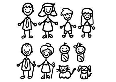 Family Silhouette Set for Cardstock or Vinyl - Free 3D Print Model ...