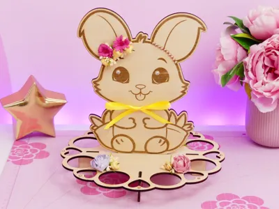 Bunny Egg Holder – Laser Cut 3mm Wood - Free 3D Print Model - MakerWorld