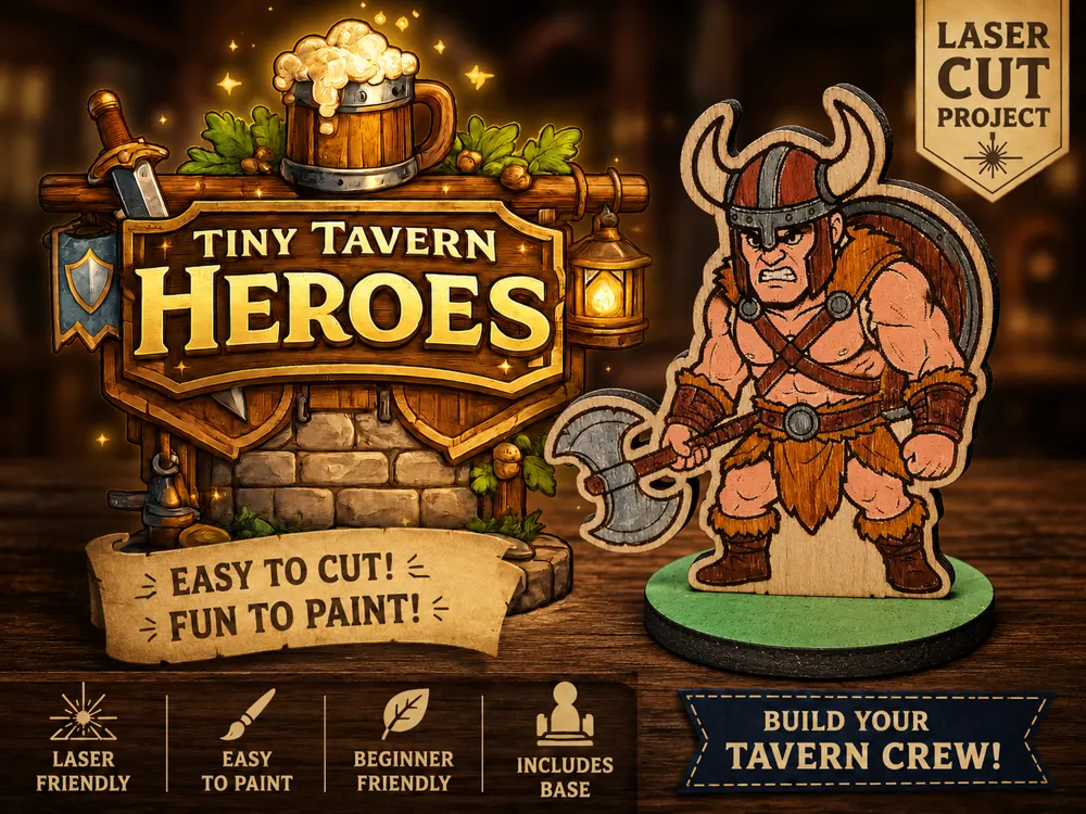 Tiny Tavern Heroes – Male Barbarian - Free 3D Print Model - MakerWorld