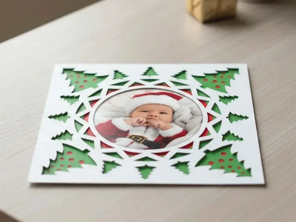 Christmas 3D Frame Layered Papercut 3 - Free 3D Print Model - MakerWorld