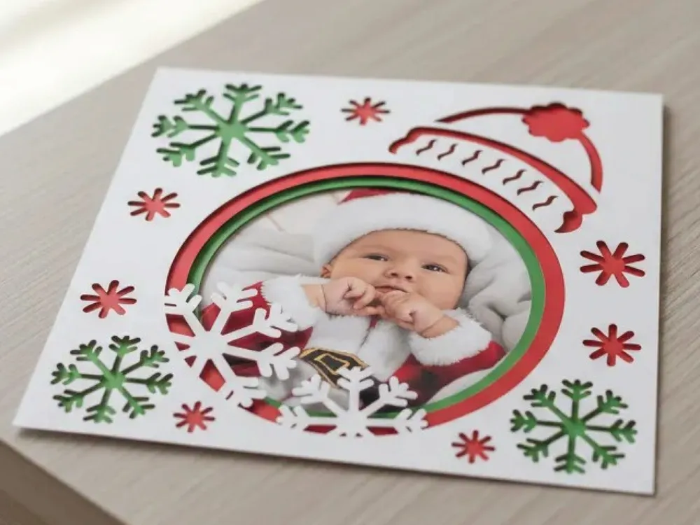 Christmas 3D Frame Layered Papercut 9 - Free 3D Print Model - MakerWorld