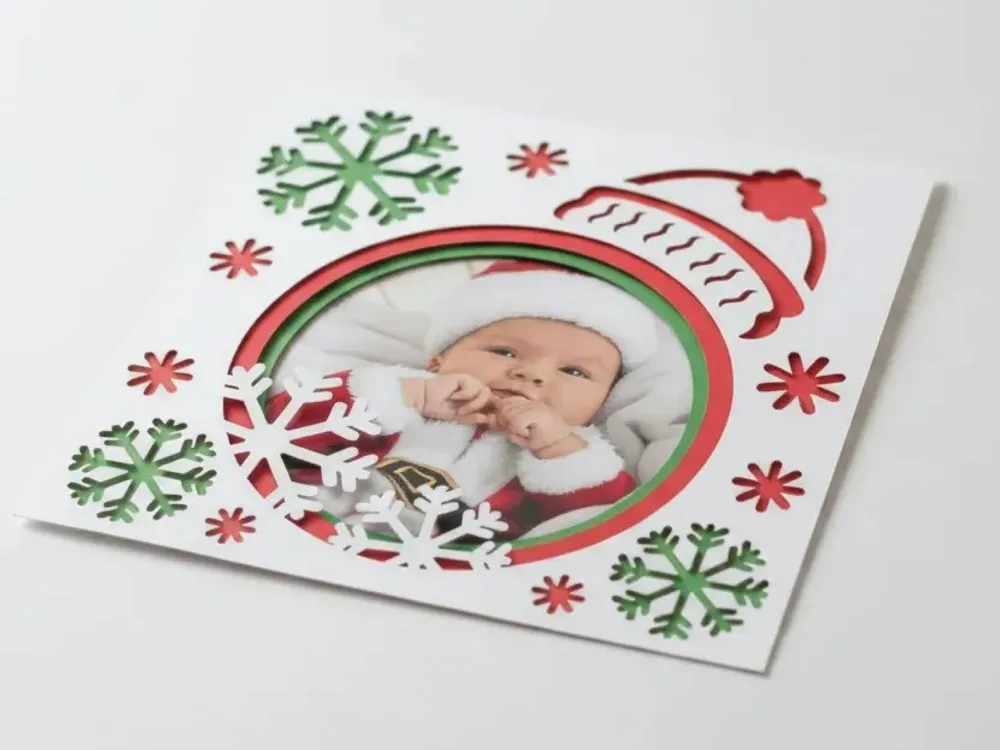 Christmas 3D Frame Layered Papercut 9 - Free 3D Print Model - MakerWorld