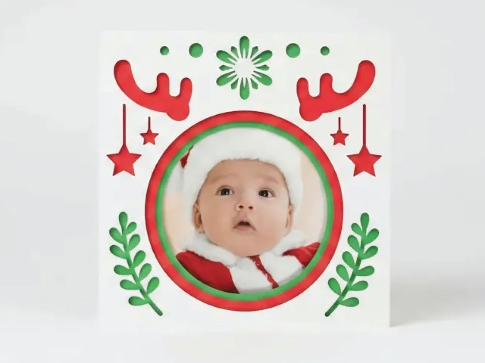 Christmas 3D Frame Layered Papercut 8 - Free 3D Print Model - MakerWorld