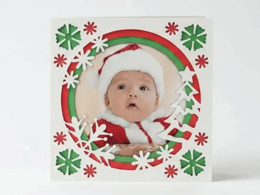 Christmas 3D Frame Layered Papercut 5 - Free 3D Print Model - MakerWorld