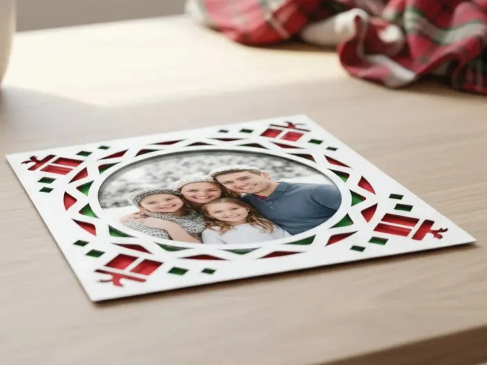 Christmas 3D Frame Layered Papercut 2 - Free 3D Print Model - MakerWorld