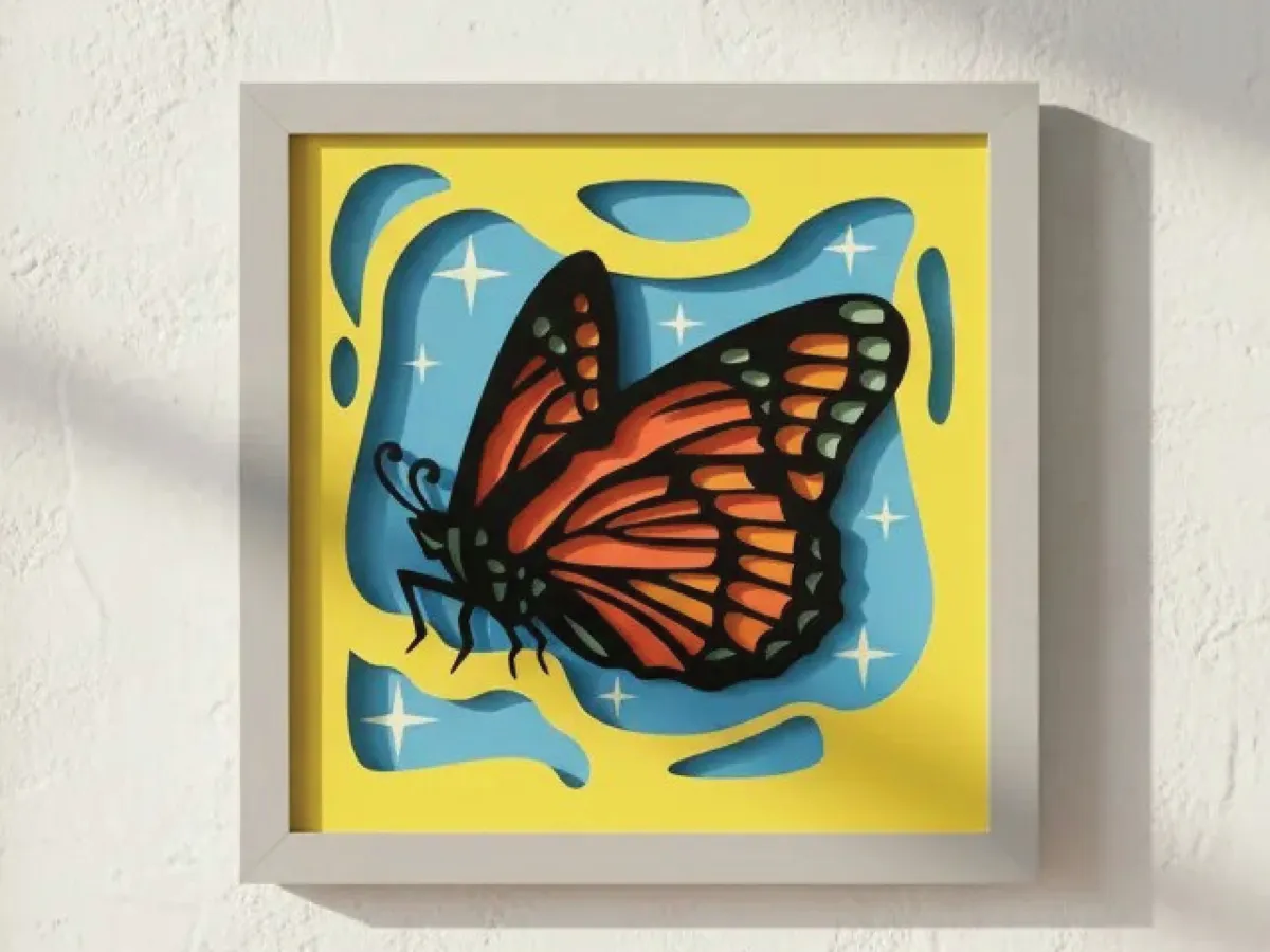 Beautiful Butterfly 3D Layered Paper Cut - Free 3D Print Model - MakerWorld