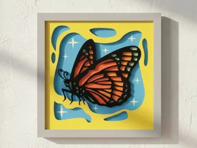 Beautiful Butterfly 3D Layered Paper Cut - Free 3D Print Model - MakerWorld