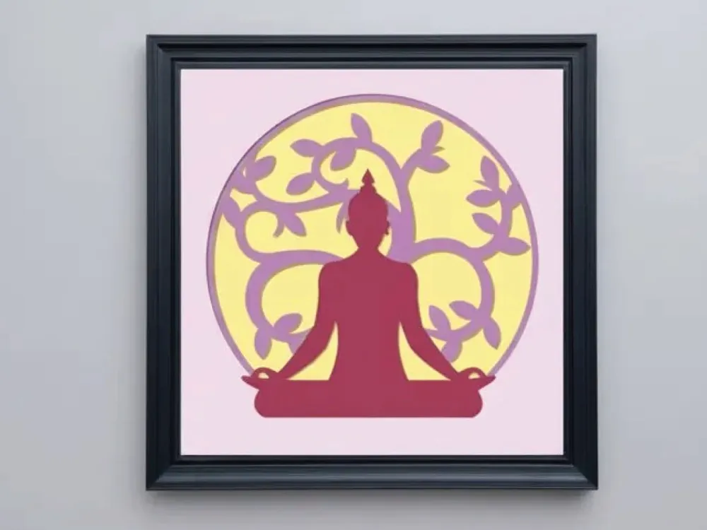 Meditation 3D Layered Paper Cut - Free 3D Print Model - MakerWorld