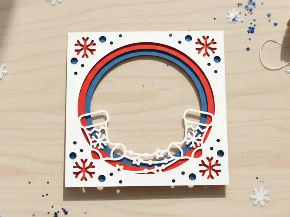 Christmas 3D Frame Layered - Free 3D Print Model - MakerWorld