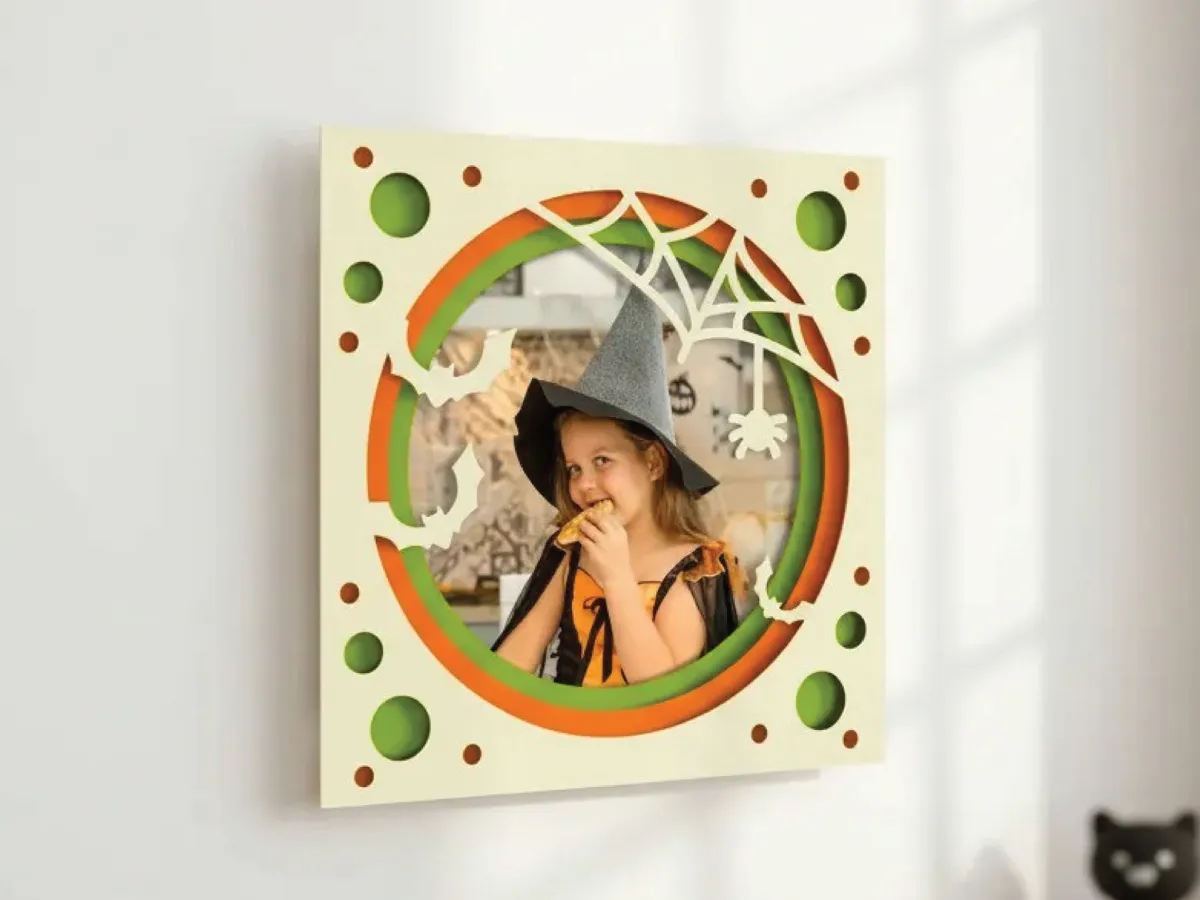 Halloween 3D Frame Layered Papercut - Free 3D Print Model - MakerWorld