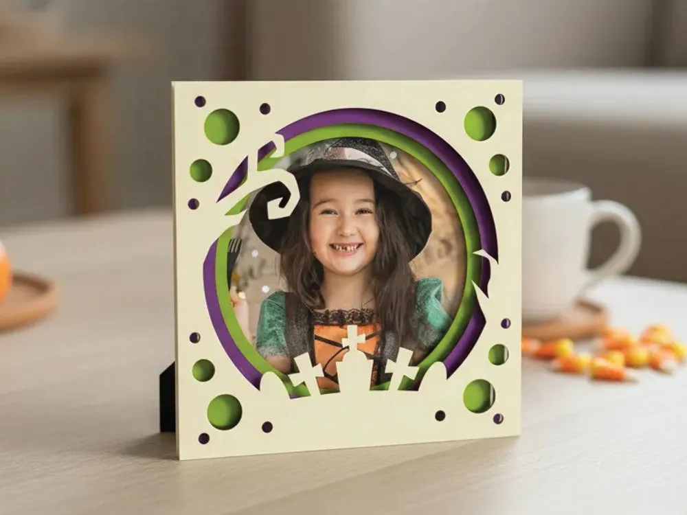 Halloween 3D Frame Layered Papercut - Free 3D Print Model - MakerWorld