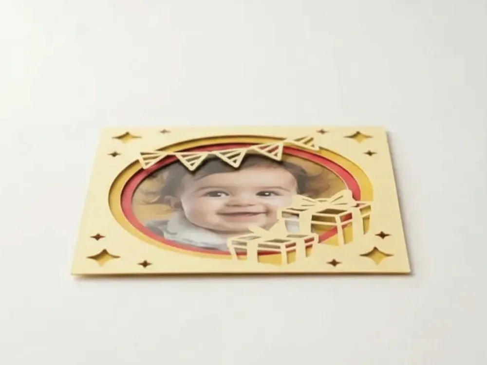 Birthday Photo Frame Layered Paper Cut 3 - Free 3D Print Model - MakerWorld