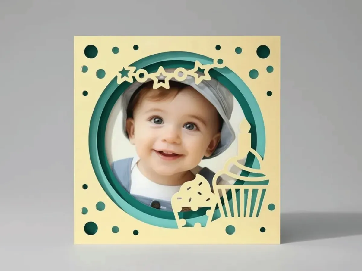 Birthday Photo Frame Layered Paper Cut 8 - Free 3D Print Model - MakerWorld