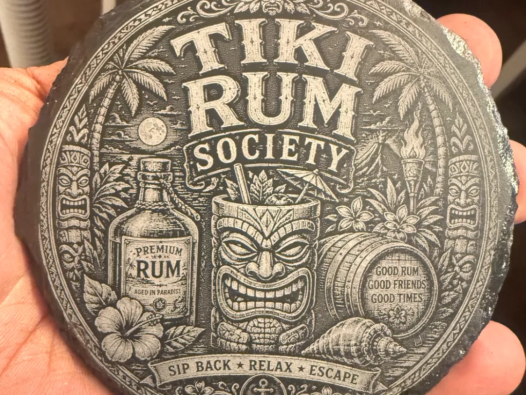 Tiki Rum Society Themed Coaster Engraving - Free 3D Print Model ...