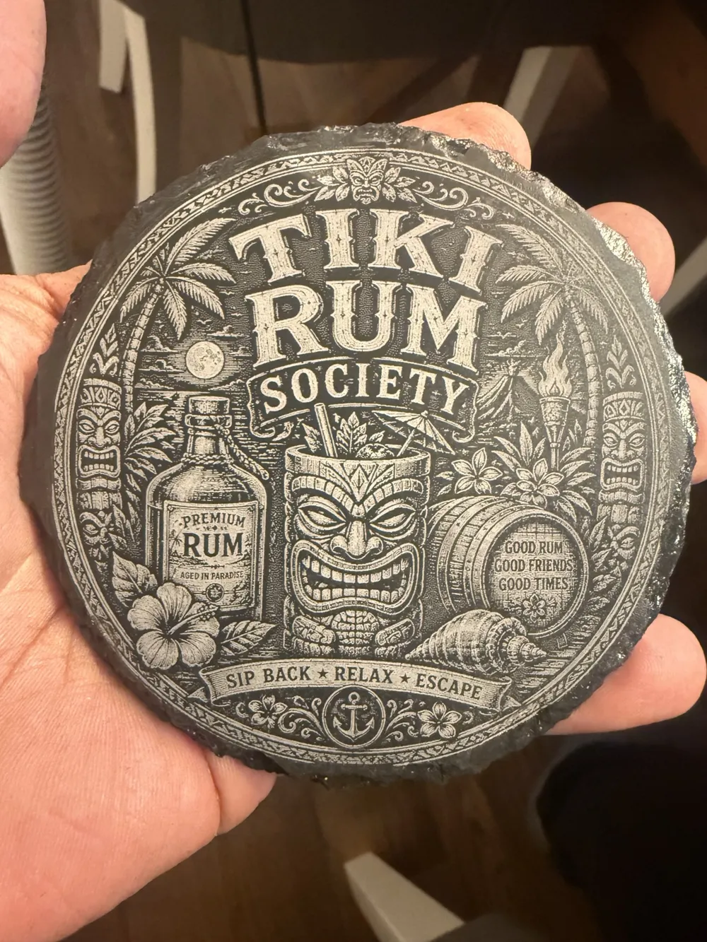 Tiki Rum Society Themen-Untersetzer Gravur – Kostenloses 3D-Druckmodell ...