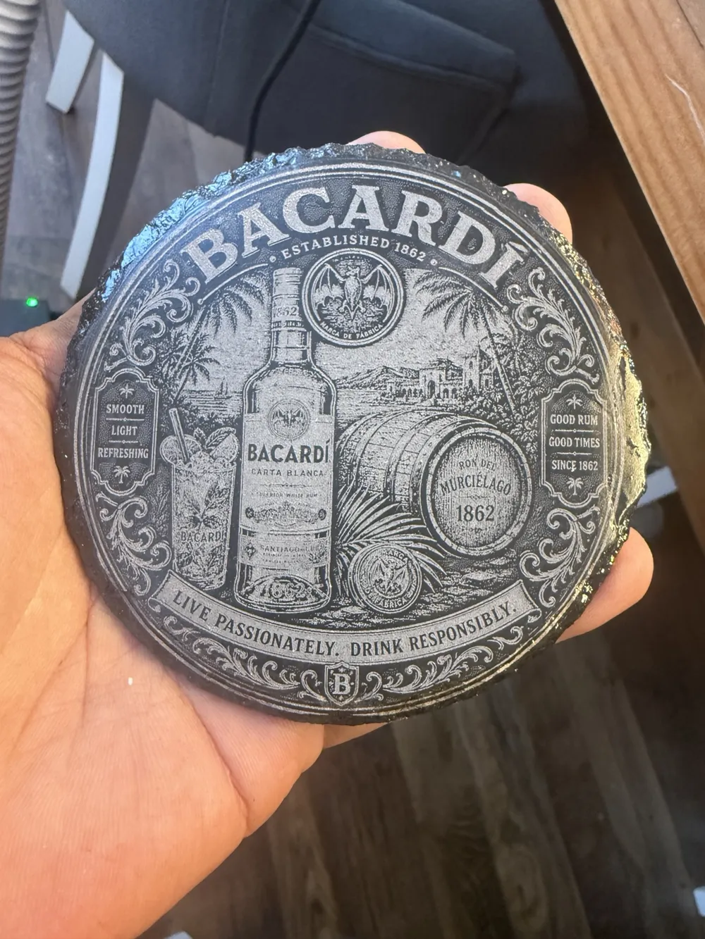 Bacardi Themed Coaster Design - Free 3D Print Model - MakerWorld