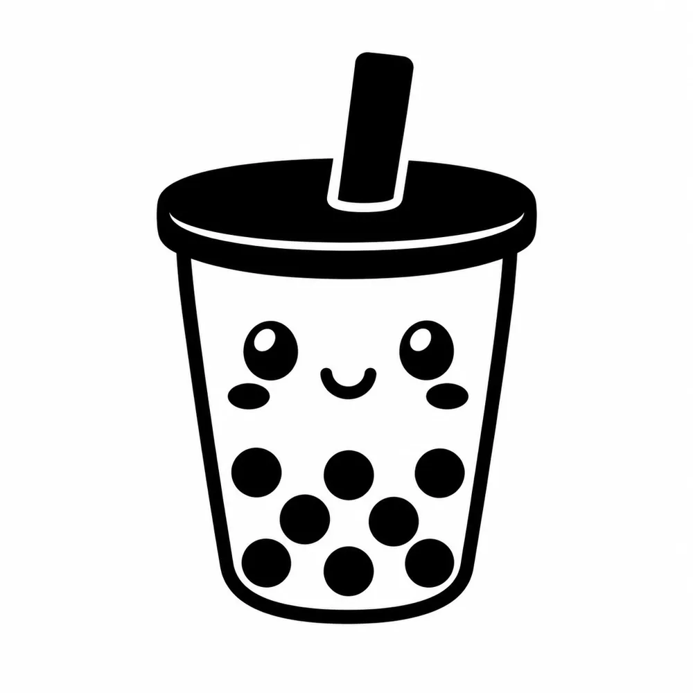 Kawaii Bubble Tea Silhouette - Free 3D Print Model - MakerWorld
