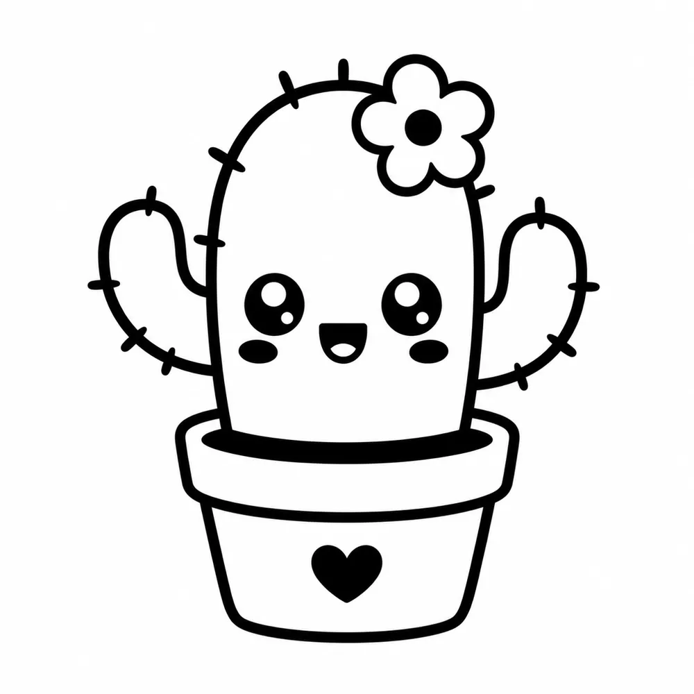 Kawaii Cactus Silhouette - Free 3D Print Model - MakerWorld