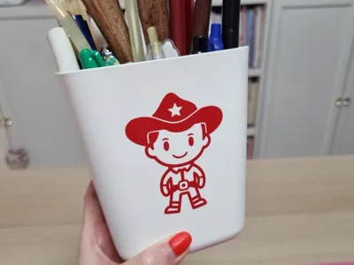 Cute Cowboy Silhouette - Free 3D Print Model - MakerWorld