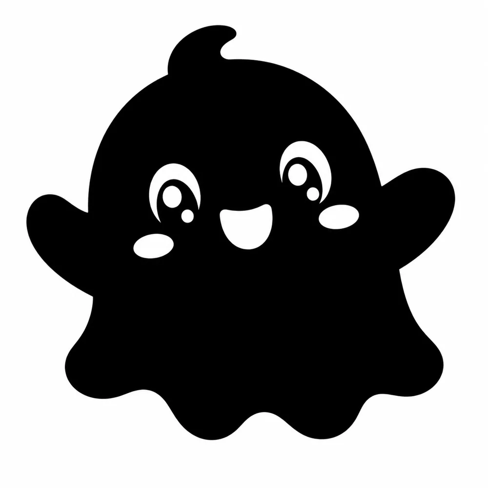 Kawaii Ghost Silhouette - Free 3D Print Model - MakerWorld