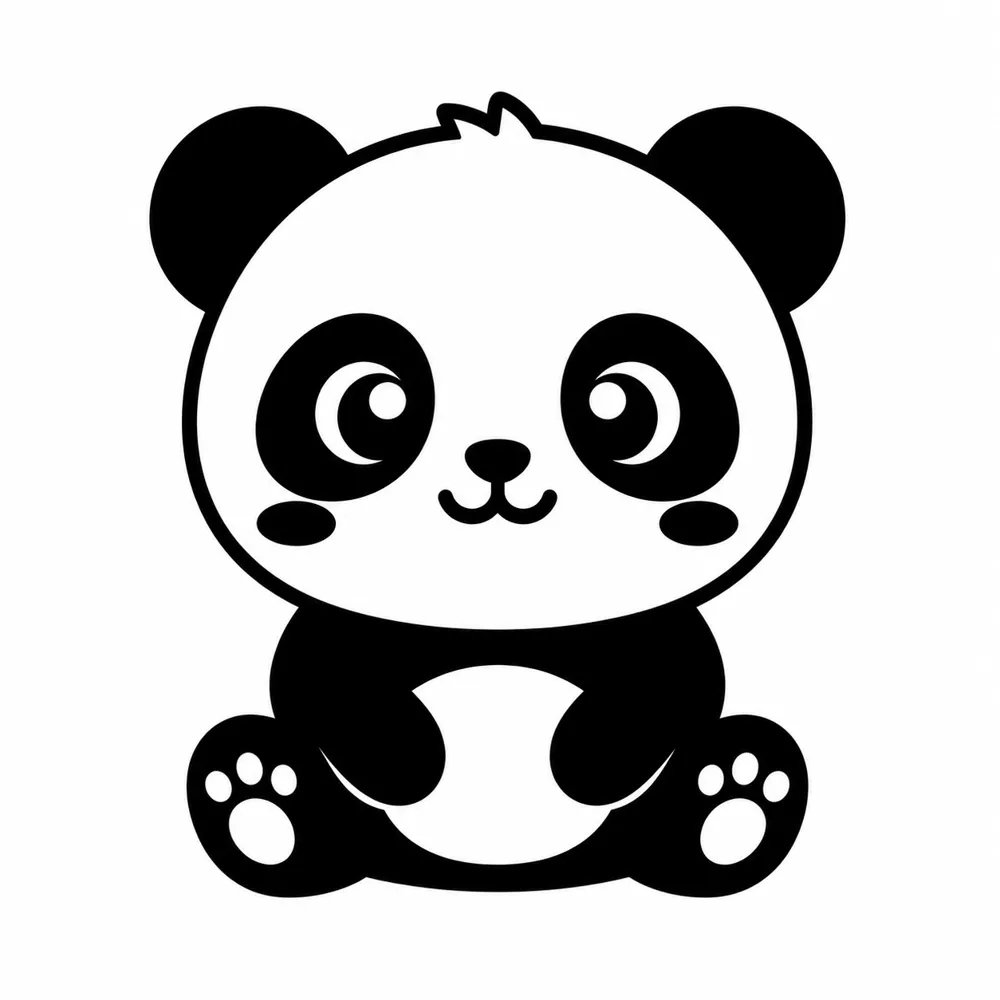 Cute Panda Silhouette - Free 3D Print Model - MakerWorld