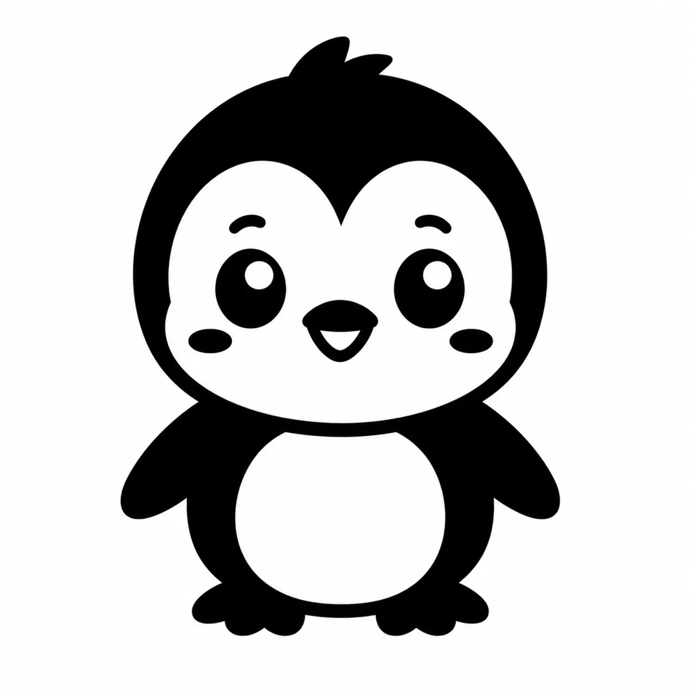 Cute Penguin Silhouette - Free 3D Print Model - MakerWorld
