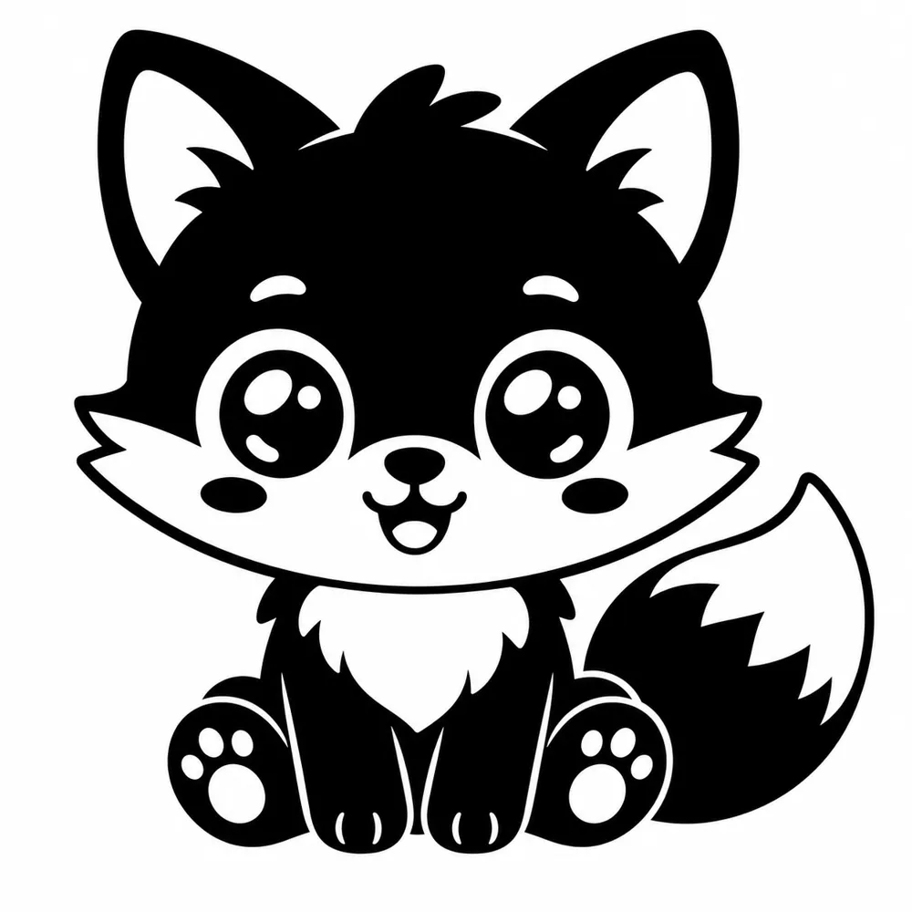 Cute Fox Silhouette - Free 3D Print Model - MakerWorld