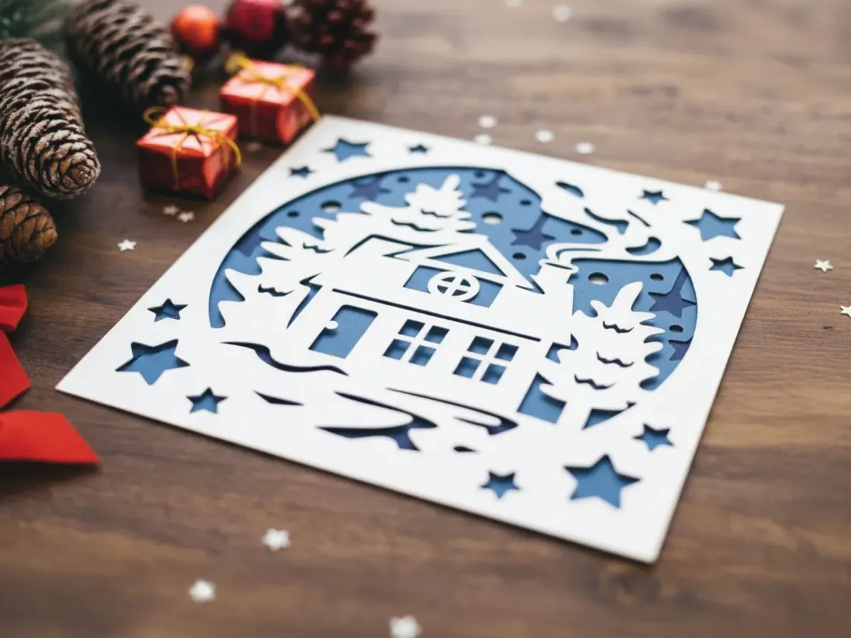 Christmas Home Layered Papercut - Free 3D Print Model - MakerWorld