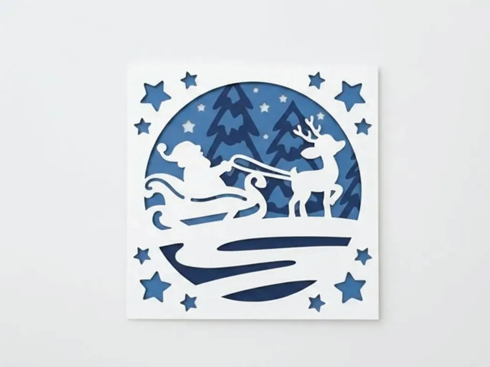 Christmas Santa Layered Papercut - Free 3D Print Model - MakerWorld