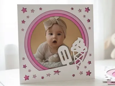 Summer Layered Frame Papercut - Free 3D Print Model - MakerWorld