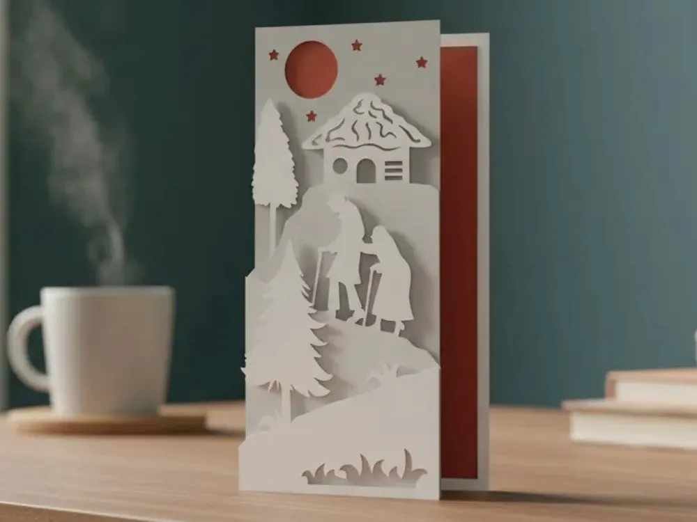 Grandparents Couple Folding Papercut - Free 3D Print Model - MakerWorld