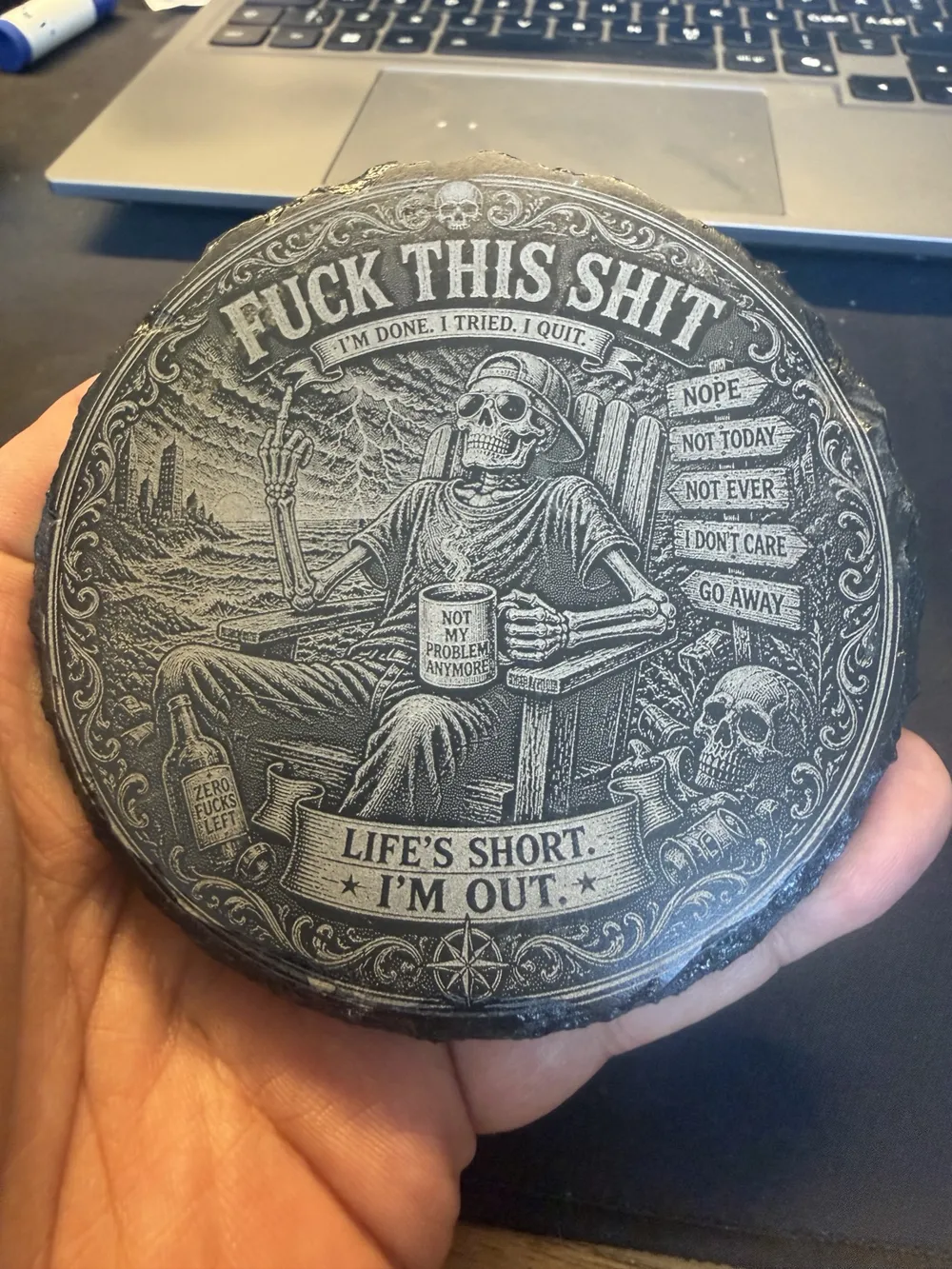 F This Shit Slate Engraving - Free 3D Print Model - MakerWorld