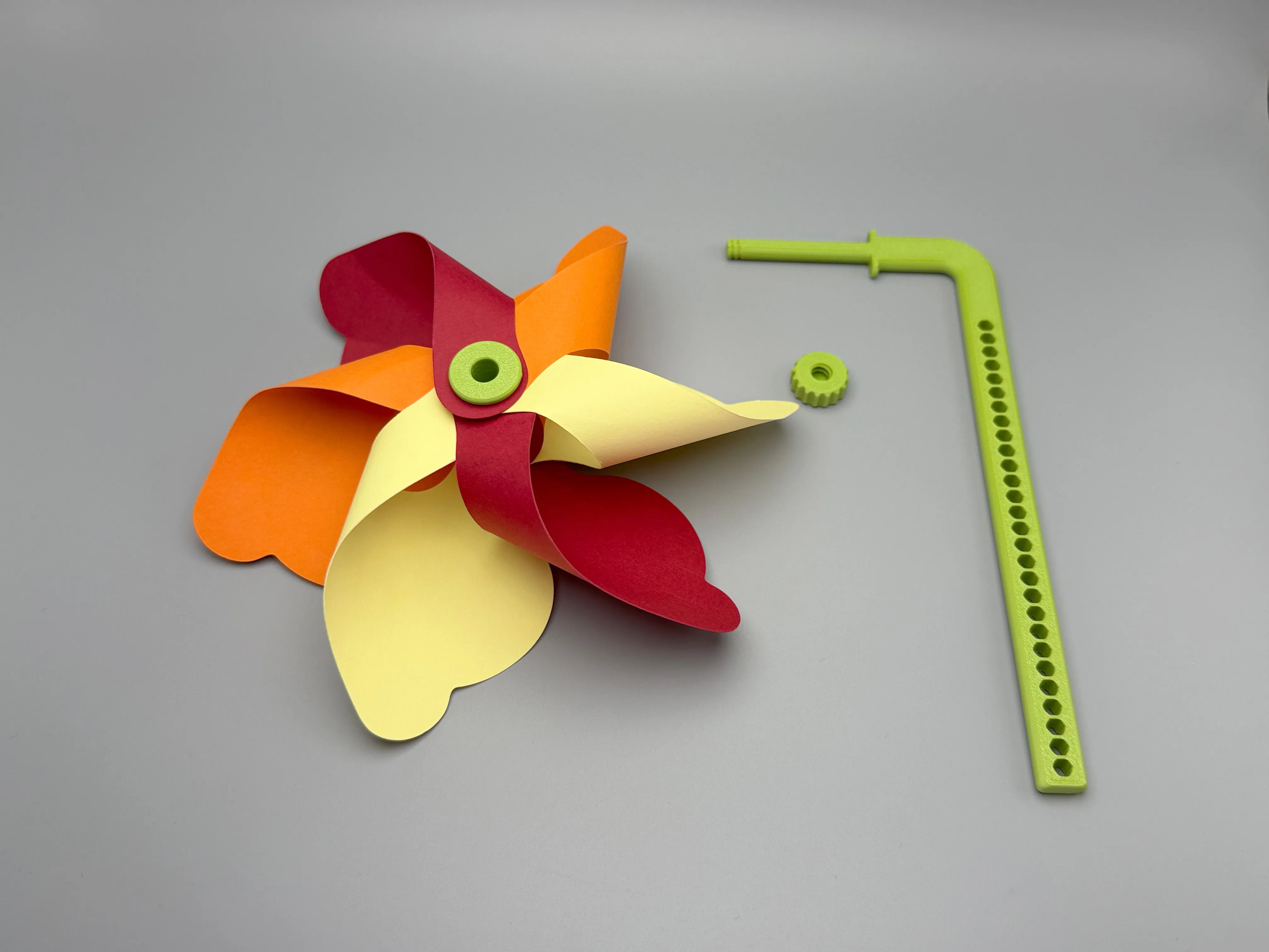 Paper Pinwheel (Die-cut + Printed Parts) - Free 3D Print Model - MakerWorld