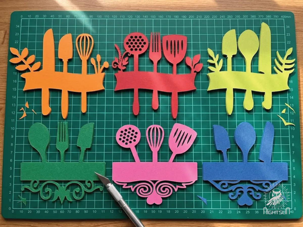 6 Kitchen Monogram Paper Cutting Collection - Free 3D Print Model ...